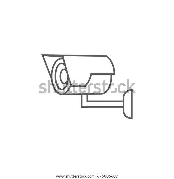 Security Surveillance Camera Line Icon Line Stock Vector (Royalty Free ...