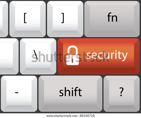 Security Symbol Keyboard Illustration Stock Vector (Royalty Free ...