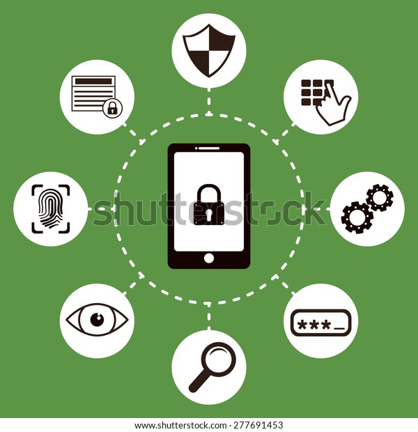 Security System Design Over Green Background Stock Vector (Royalty Free ...