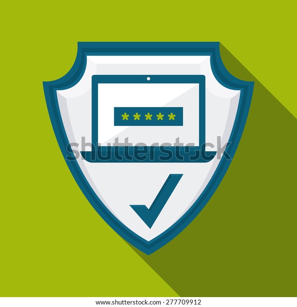 Security System Design Over Green Background Stock Vector (Royalty Free ...