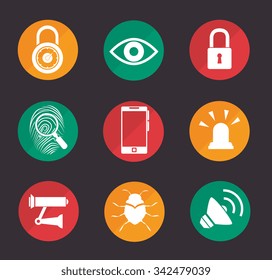 Security System Surveillance Graphic Design Vector Stock Vector ...