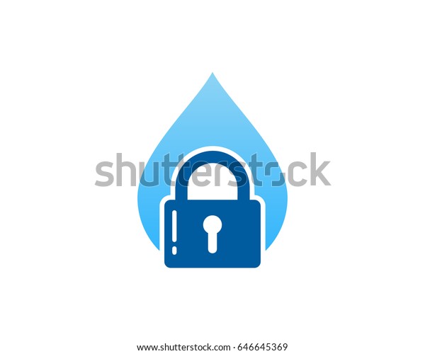 Security Water Lock Icon Logo Design Stock Vector (Royalty Free) 646645369
