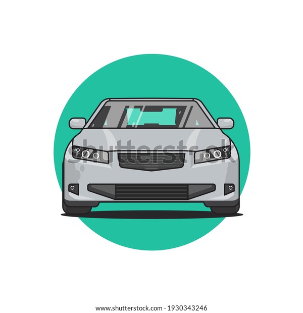 Sedan Modern Car Front View Vector 库存矢量图（免版税）1930343246 | Shutterstock