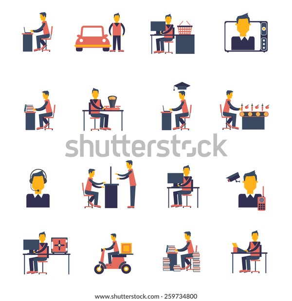 Sedentary Living Inactive Passive Man Sitting Stock Vector (Royalty ...