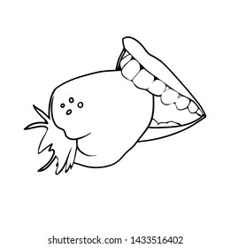 Lip Biting Drawing Sketch Coloring Page