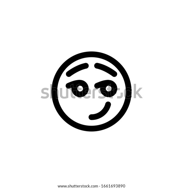 Seductive Smile Emoticon Icon Vector Illustration Stock Vector (Royalty ...