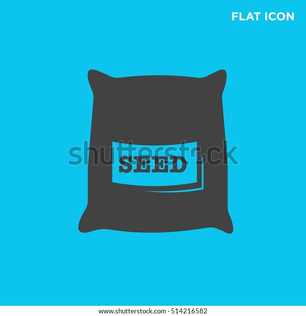 Seed Bag Icon Vector On Blue Stock Vector (Royalty Free) 514216582 ...