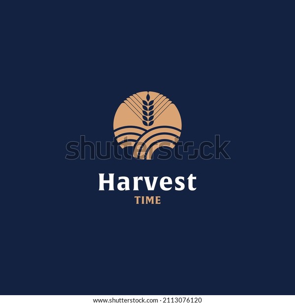 Seed Harvest Logo Design Template Wheat Stock Vector (Royalty Free ...