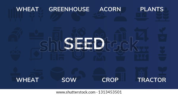 Seed Icon Set 32 Filled Seed: vector de stock (libre de regalías ...