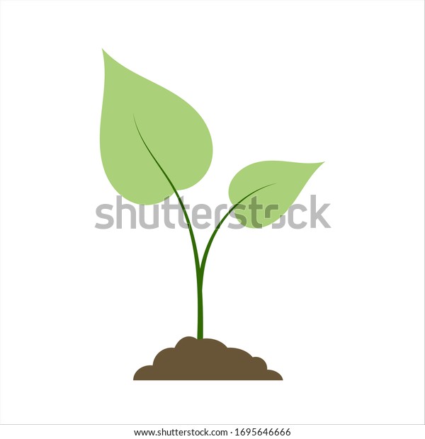 Seedling Vector Silhouette On White Background Stock Vector (Royalty ...