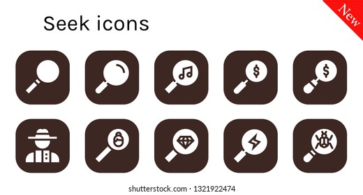 Seek Icon Set 10 Filled Seek Stock Vector (Royalty Free) 1321922474 ...