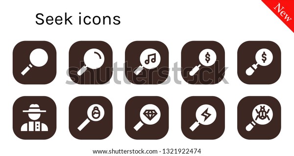 Seek Icon Set 10 Filled Seek Stock Vector (Royalty Free) 1321922474 ...