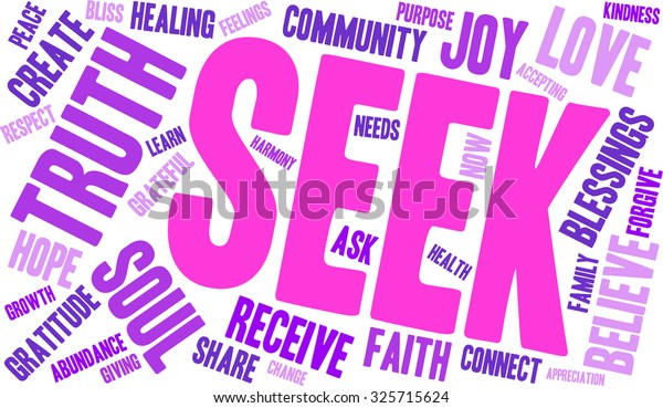 Seek Word Cloud On White Background Stock Vector (Royalty Free ...