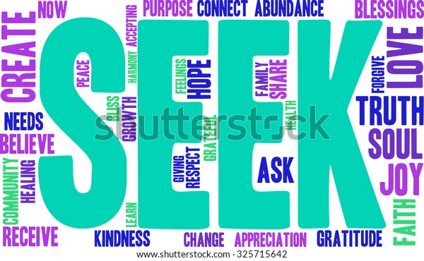 Seek Word Cloud On White Background Stock Vector (Royalty Free ...