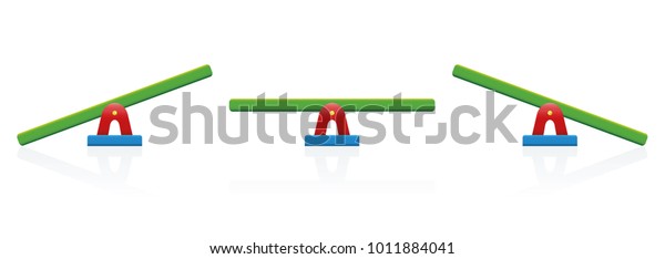 Seesaw Colored Balance Toy Set Three Stock Vector (Royalty Free) 1011884041
