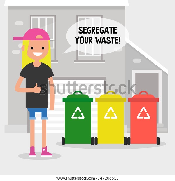Segregate Your Waste Eco Friendly Behaviour Stock Vector (Royalty Free ...