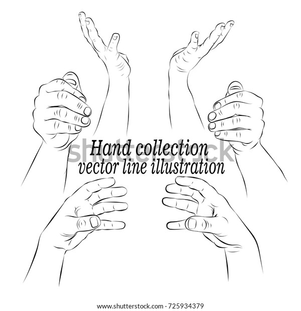Select Images Hands Contour Human Palms Stock Vector (Royalty Free ...