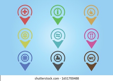 Selection Different Location Icons Stock Vector (Royalty Free ...