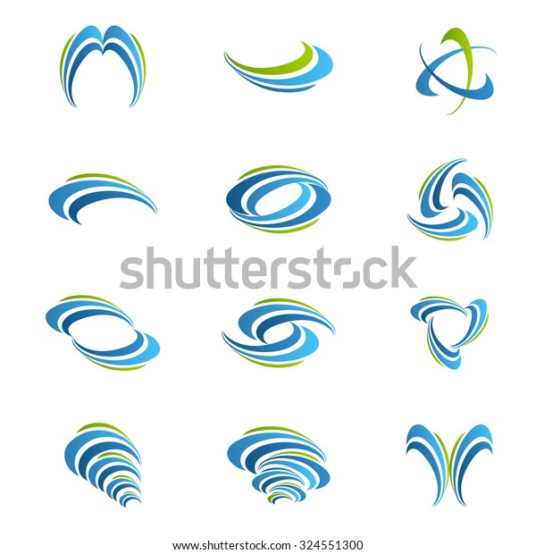 Selection Stylized Blue Logos Hurricane Symbol Stock Vector (Royalty ...