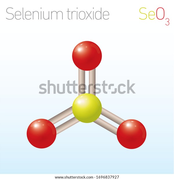 Selenium trióxido SeO3 Fórmula Química Estructural y Modelo Molécula. Ilustración de vectores de ...