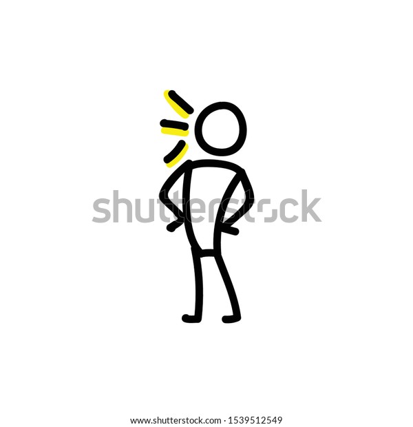 Self Confidence Stickman Vector Illustration Puffed Stock Vector ...