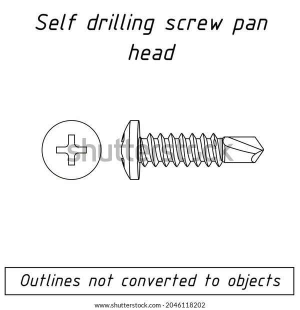 Self Drilling Screw Pan Head Fastener Stock Vector (Royalty Free ...