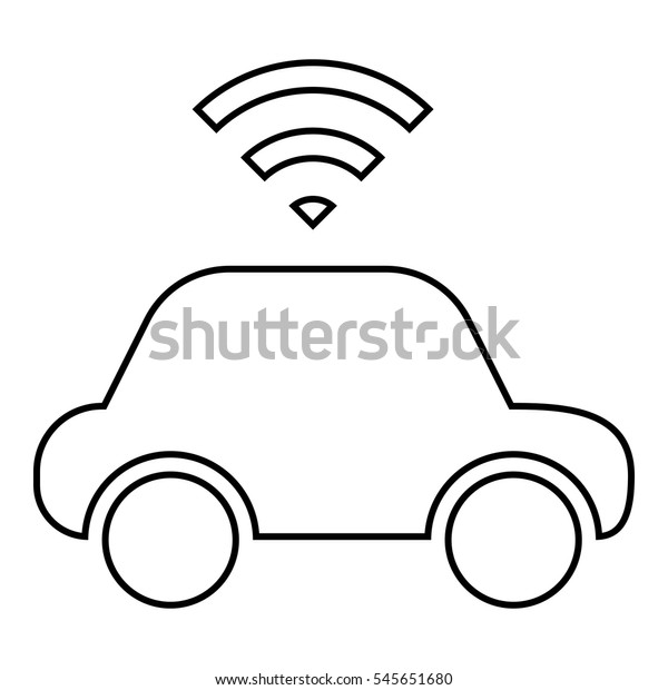 Self Driving Car Black Outline Stock Vector (Royalty Free) 545651680 ...