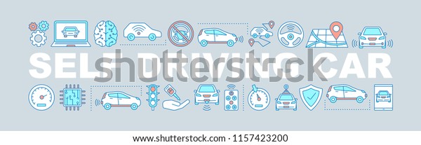 Self Driving Car Word Concepts Banner Stock Vector (Royalty Free ...