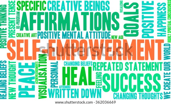 Self Empowerment Word Cloud On White: vector de stock (libre de ...