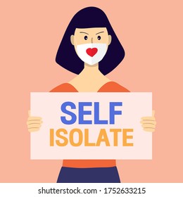 Self Isolate Concept Quarantine Covid19 Icon Stock Vector (Royalty Free ...