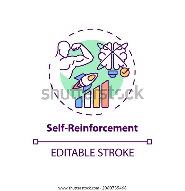 Self Reinforcement Concept Icon Personal Motivation Stock Vector ...