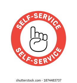 Self Service Label Self Service Text Stock Vector (Royalty Free ...
