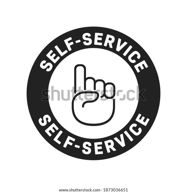 Self Service Label Self Service Text Stock Vector (Royalty Free ...