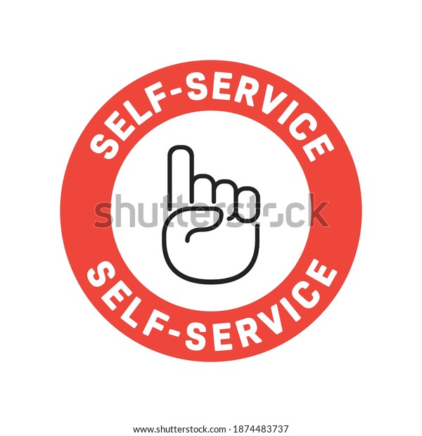 Self Service Label Self Service Text Stock Vector (Royalty Free ...
