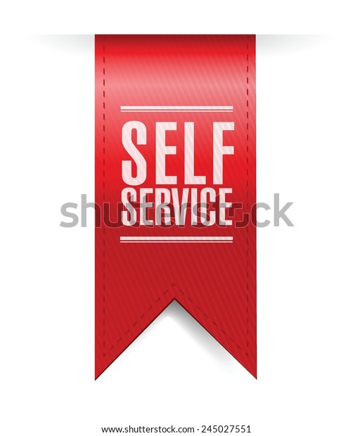 Self Service Red Hanging Banner Illustration Stock Vector (Royalty Free ...