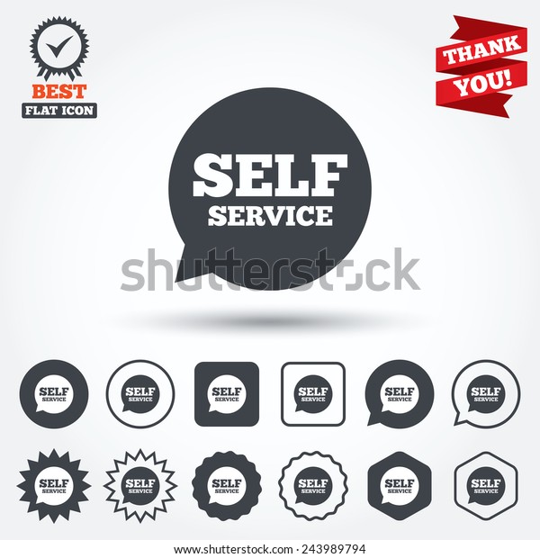 Self Service Sign Icon Maintenance Symbol Stock Vector (Royalty Free ...