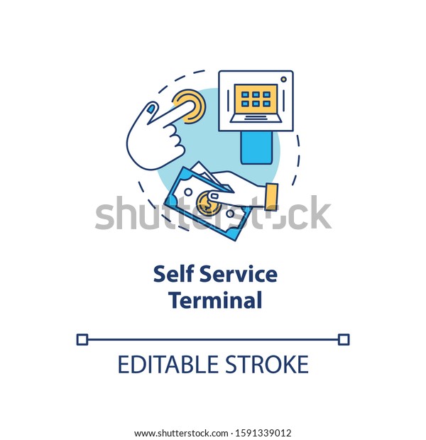 Self Service Terminal Concept Icon Customeroperated Stock Vector ...