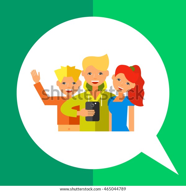 Selfie Group Vector Icon Stock Vector (Royalty Free) 465044789 ...