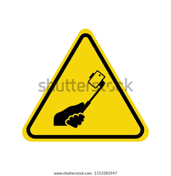Selfie Stick Warning Sign Black Icon Stock Vector (Royalty Free ...