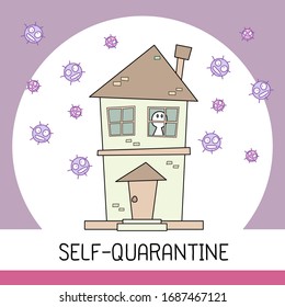 Selfquarantine Simple Cartoon Vector Stock Vector (Royalty Free ...