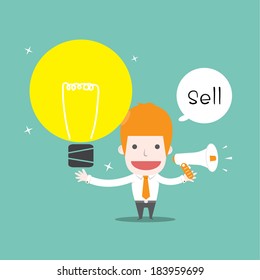 Sell Ideas Vector Cartoon Business Stock Vector (Royalty Free ...