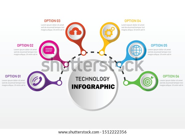 Semi Circle Infographic Modern Technology Template Stock Vector ...