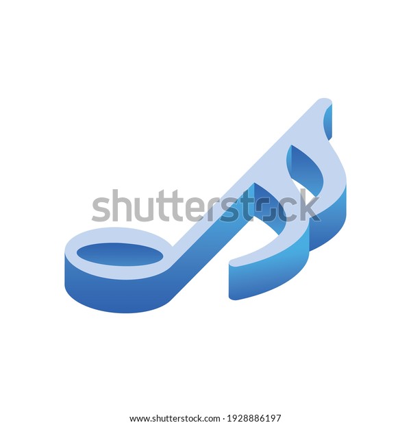 Semi Quaver Music Note 3d Isometric Stock Vector (Royalty Free ...
