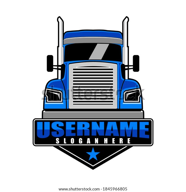 Semi Truck Logo Design Vector Stock Vector (Royalty Free) 1845966805