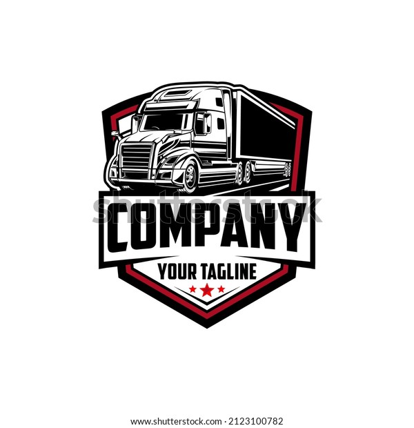 Semi Truck Trailer Logo Template Stock Vector (Royalty Free) 2123100782 ...