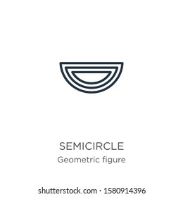 Semicircle Icon Thin Linear Semicircle Outline Stock Vector (Royalty ...