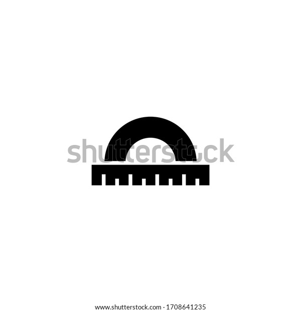 Semicircle Ruler Vector Icon Black Solid Stock Vector (Royalty Free ...