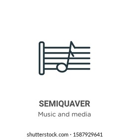 Semiquaver Outline Vector Icon Thin Line Stock Vector (Royalty Free ...
