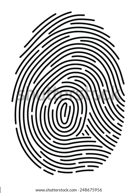 Semisimplified Fingerprint On White Background Stock Vector (Royalty ...