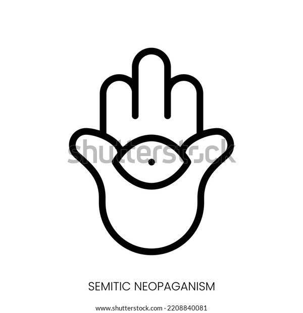 Semitic Neopaganism Icon Line Art Style: เวกเตอร์สต็อก (ปลอดค่า ...